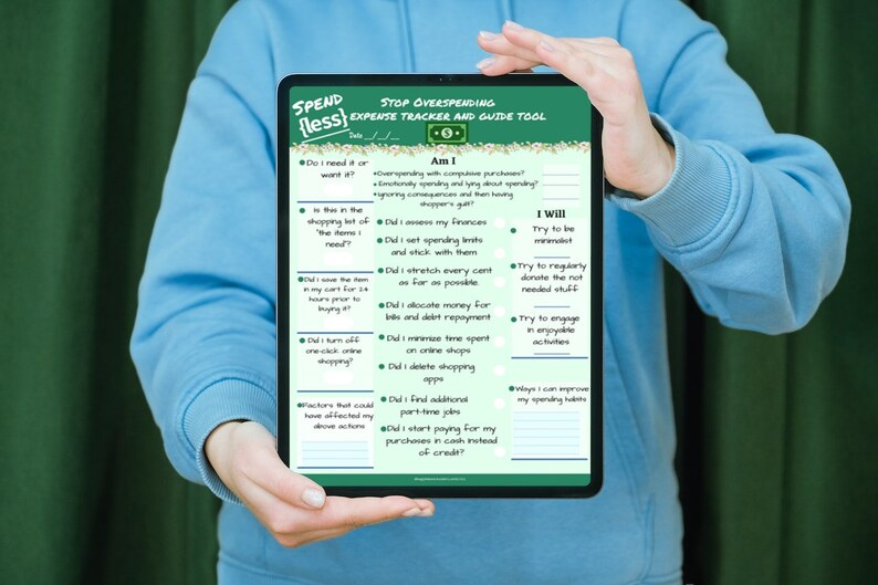 Spending Expense Tracker Guide Tool, No Spend Month Editable Printable ...