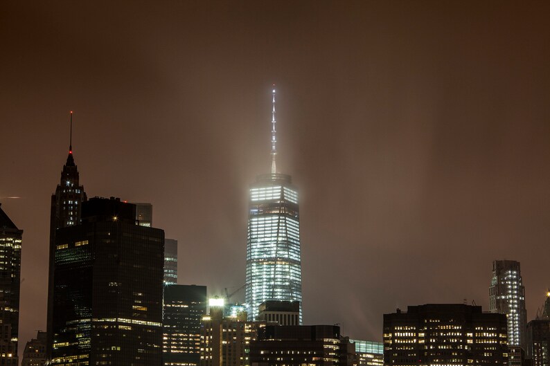 Freedom Tower Night, New York Skyline Print, NYC Night Photography ...