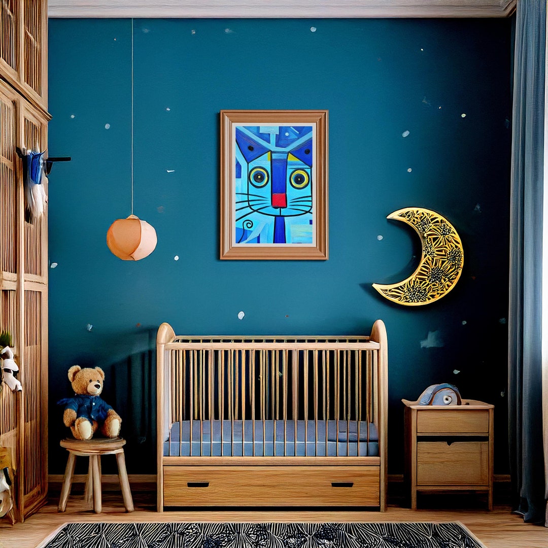 Kitty Cat Abstract Art Print - Cubism Inspired Cat Artwork for Kids ...