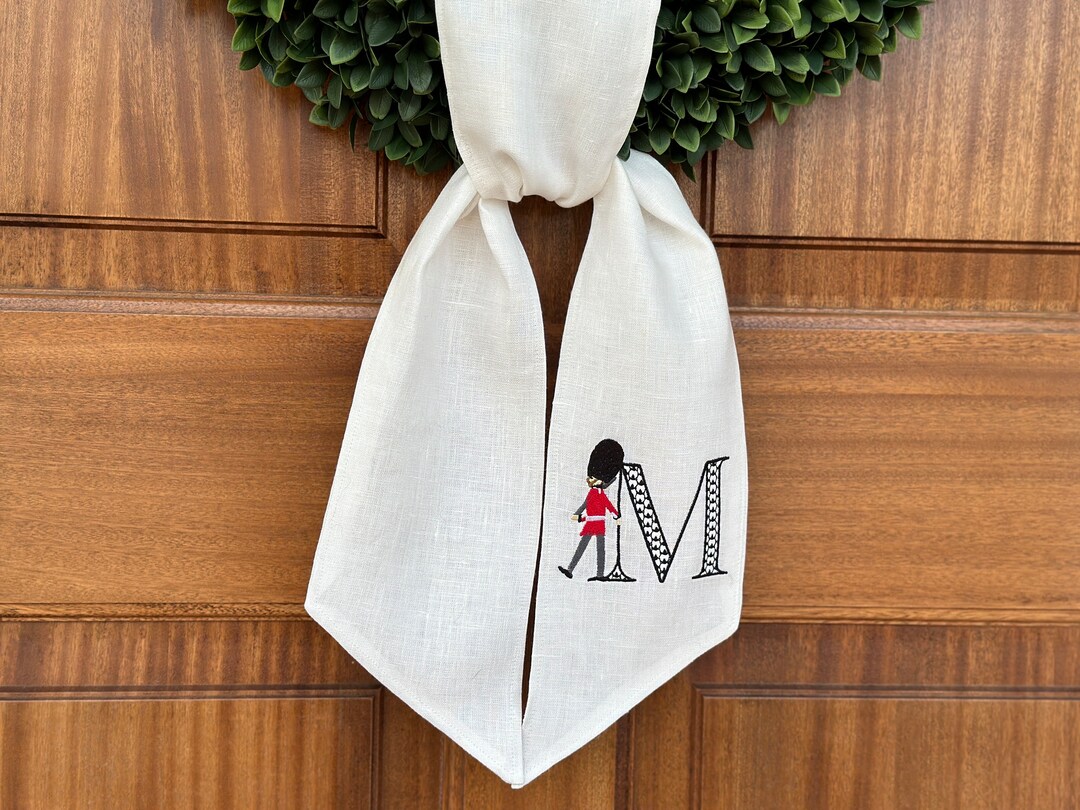 Monogrammed Toy Soldier Wreath Sash for the Front Door, Personalized ...