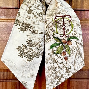 Custom Acorn Monogram Swag, Personalized Taupe Toile Thanksgiving ...