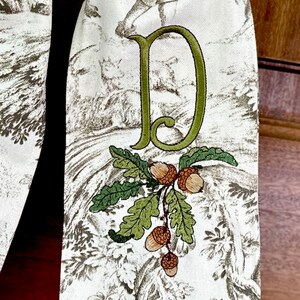Custom Acorn Monogram Swag, Personalized Taupe Toile Thanksgiving ...