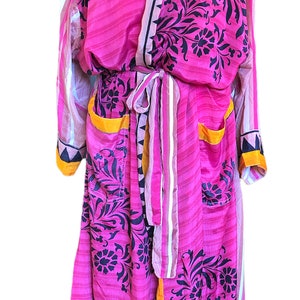 Vintage Silk Bath Robe Upcycled Silk Sari Kimono Dressing - Etsy