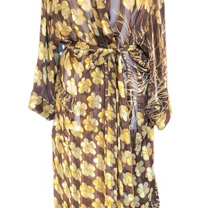 Vintage Silk Bath Robe, Upcycled Silk Sari Kimono Dressing Gown ...