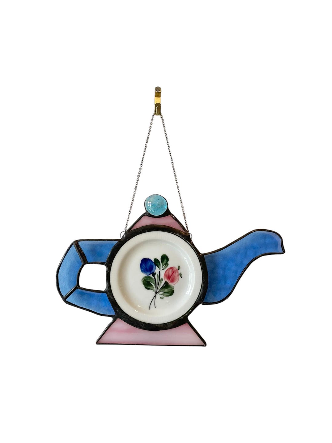 Teapot Glass & China Suncatcher, Eclectic Home Décor, Quirky Window ...