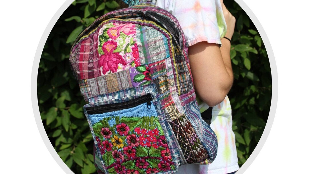 Upcycled Backpack, Recycled Vintage Guatemalan Fabric Backpack ...