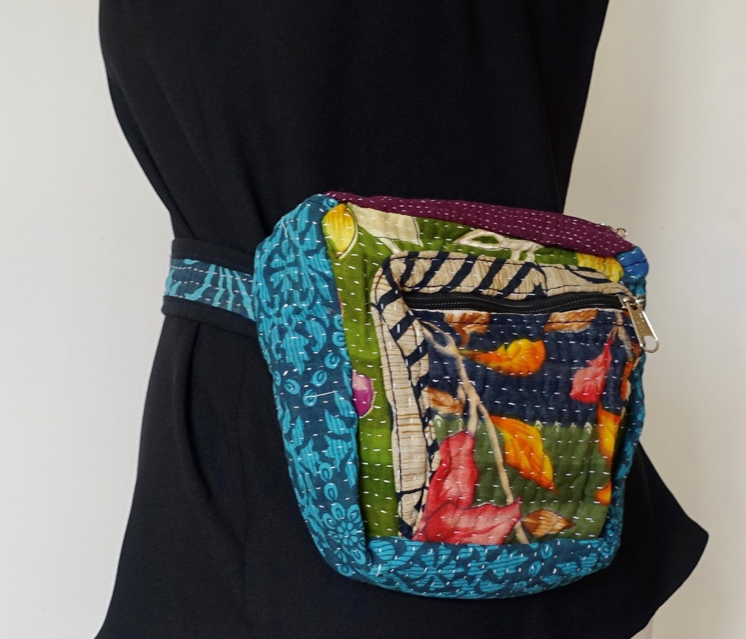 Bum Bag/hip Bag, Upcycled Vintage Cotton Kantha Bum Bag, Recycled ...