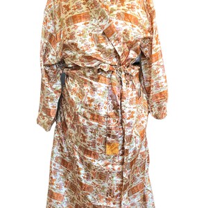 Vintage Silk Bath Robe, Upcycled Silk Sari Kimono Dressing Gown ...