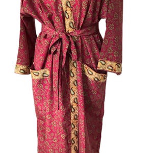 Vintage Silk Bath Robe, Upcycled Silk Sari Kimono Dressing Gown ...