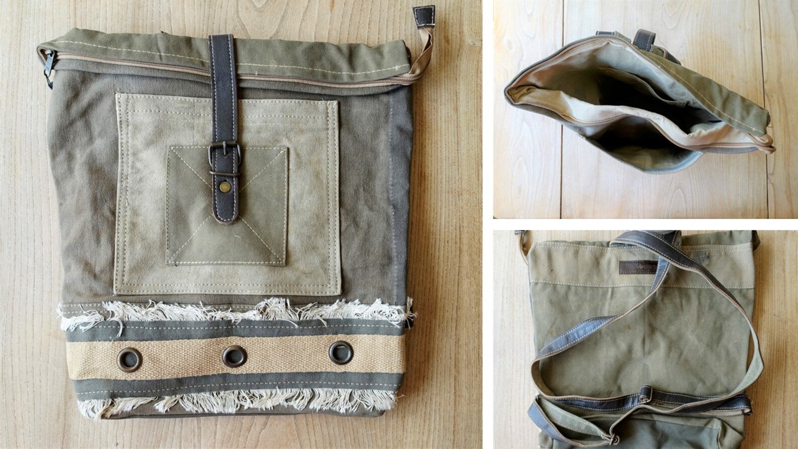 Vintage Canvas Backpack Backpack Made From Repurposed - Etsy