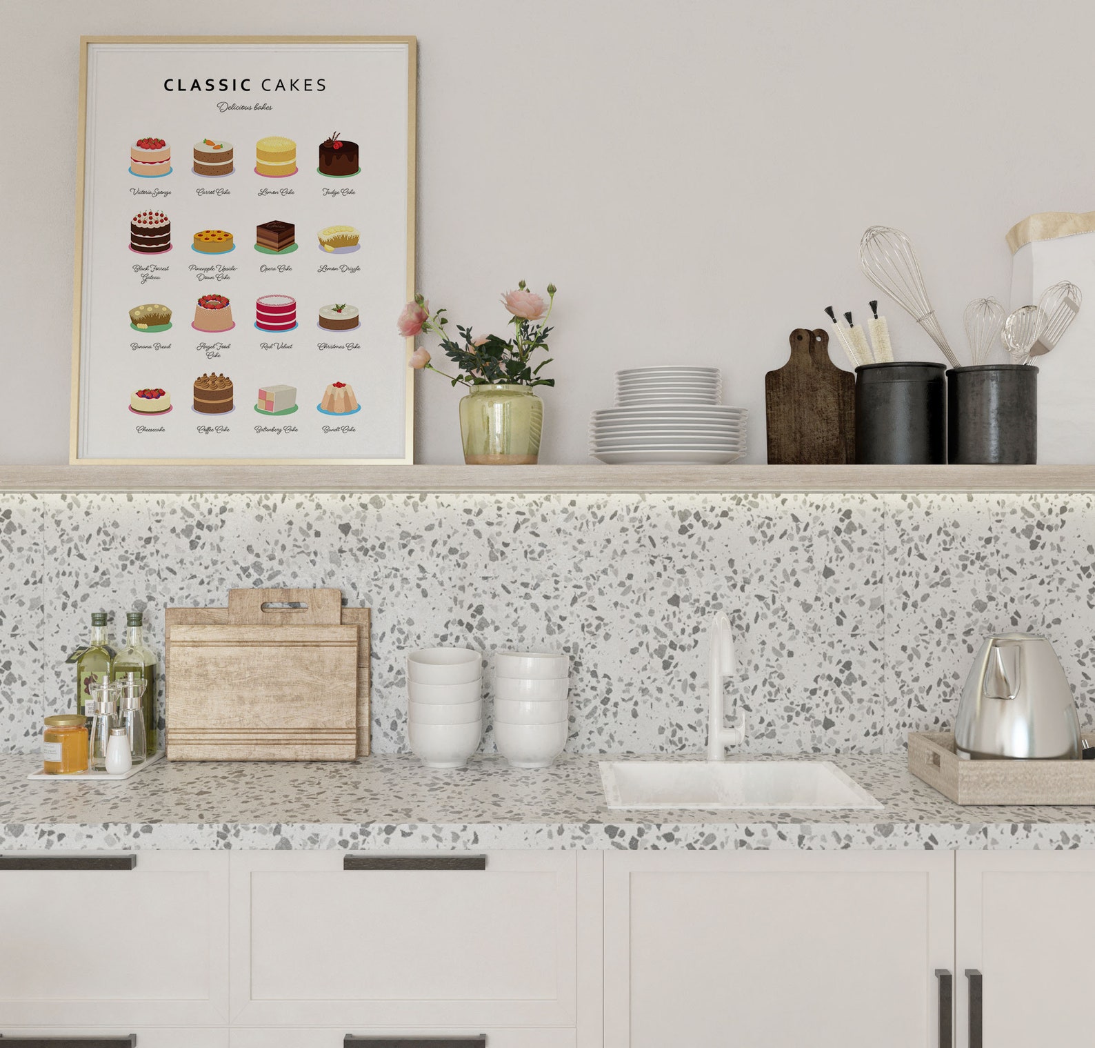 Classic Cakes Print Cake Art Kitchen Art and Print House - Etsy