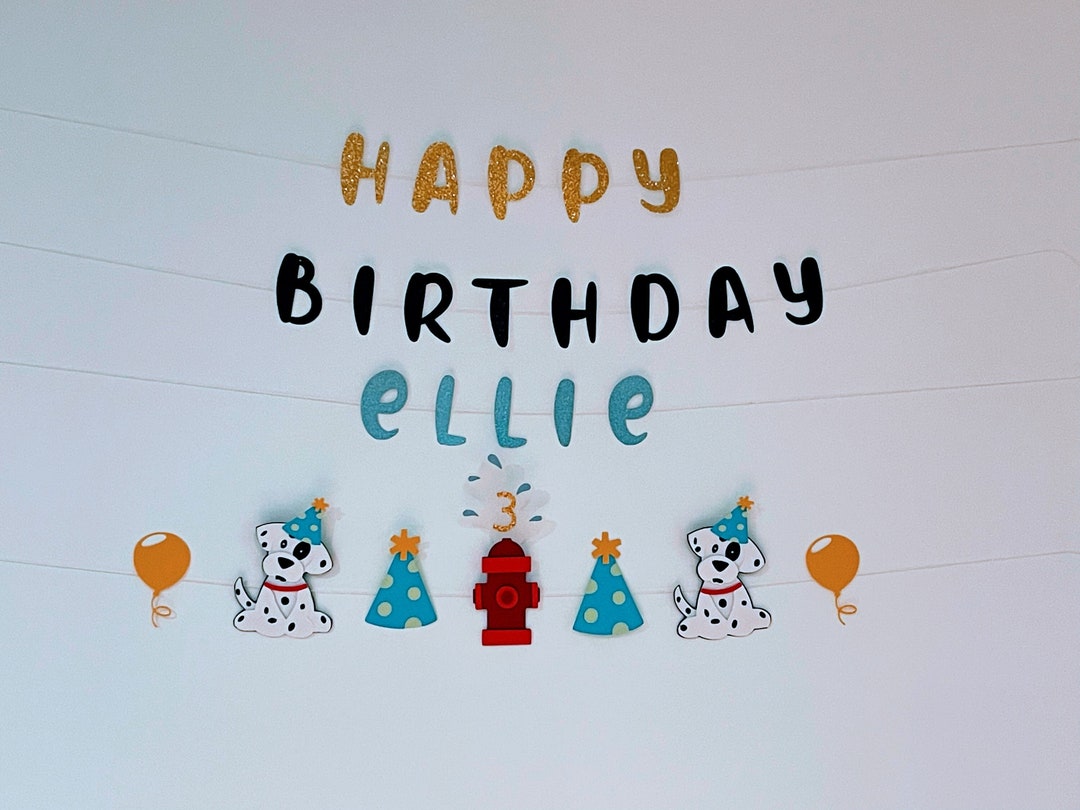Dalmatian Birthday Banner, Dalmatian Garland, Dalmatian Party, Dog ...