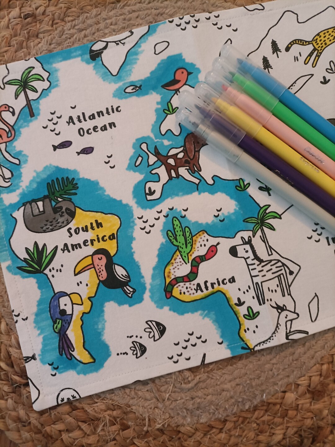 Washable Coloring Sheet Christmas Gift Idea for Children - Etsy