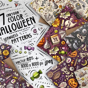 HALLOWEEN Digital Paper Pack, Happy Halloween Seamless Patterns ...