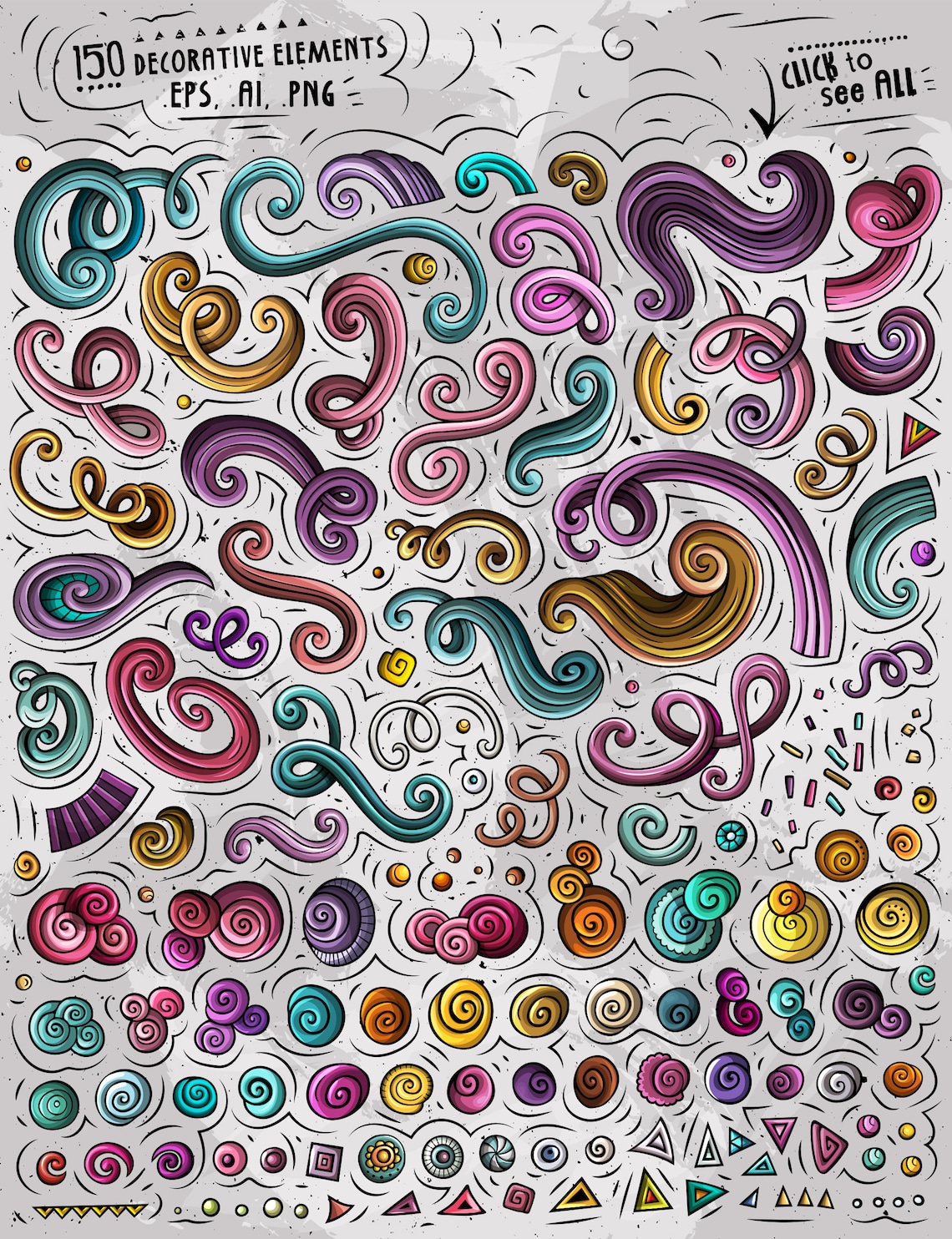 SWEET FOOD Clipart, Cartoon Doodle Sweets Desserts Set, Confectionery ...