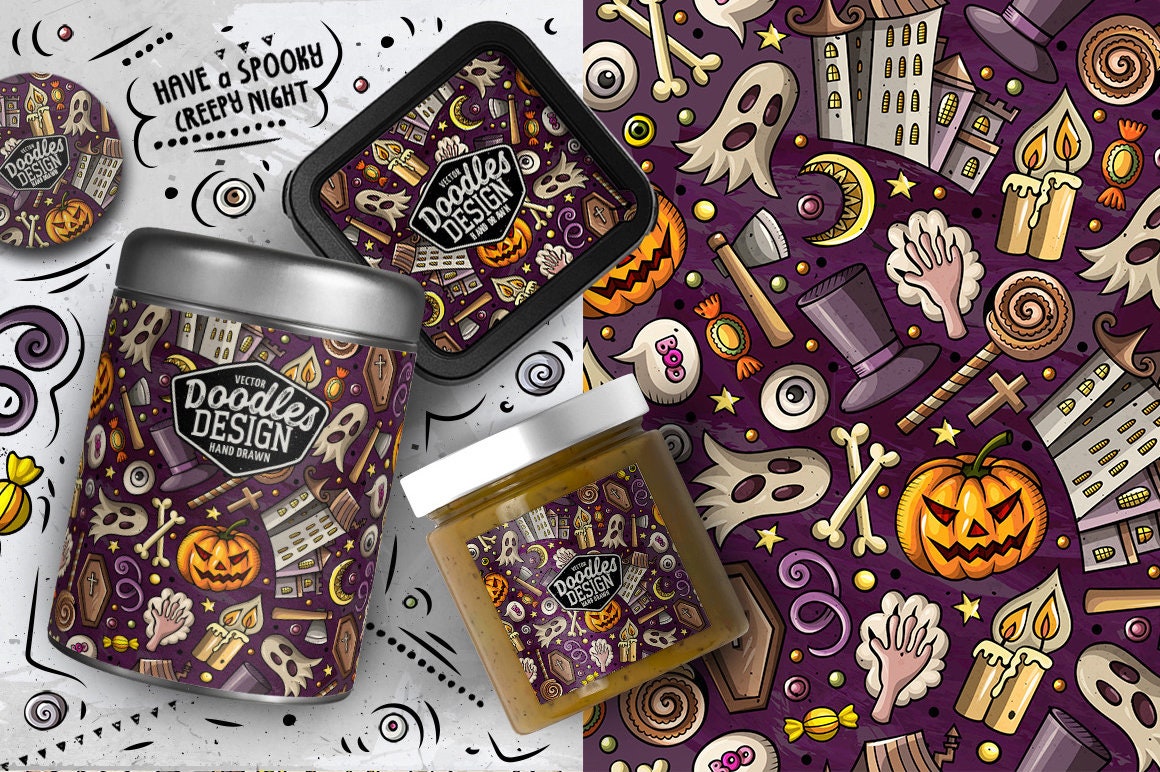 HALLOWEEN Digital Paper Pack, Happy Halloween Seamless Patterns ...