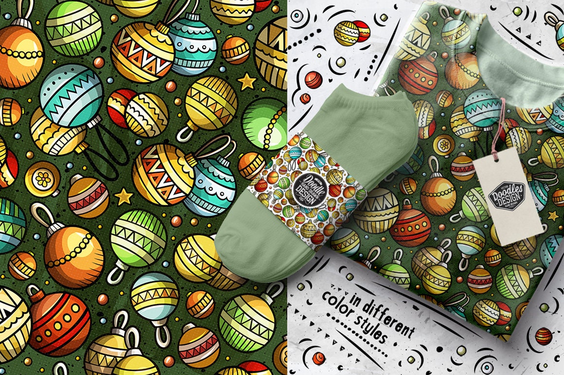 HAPPY NEW YEAR Digital Paper Pack, Merry Christmas Seamless Patterns ...