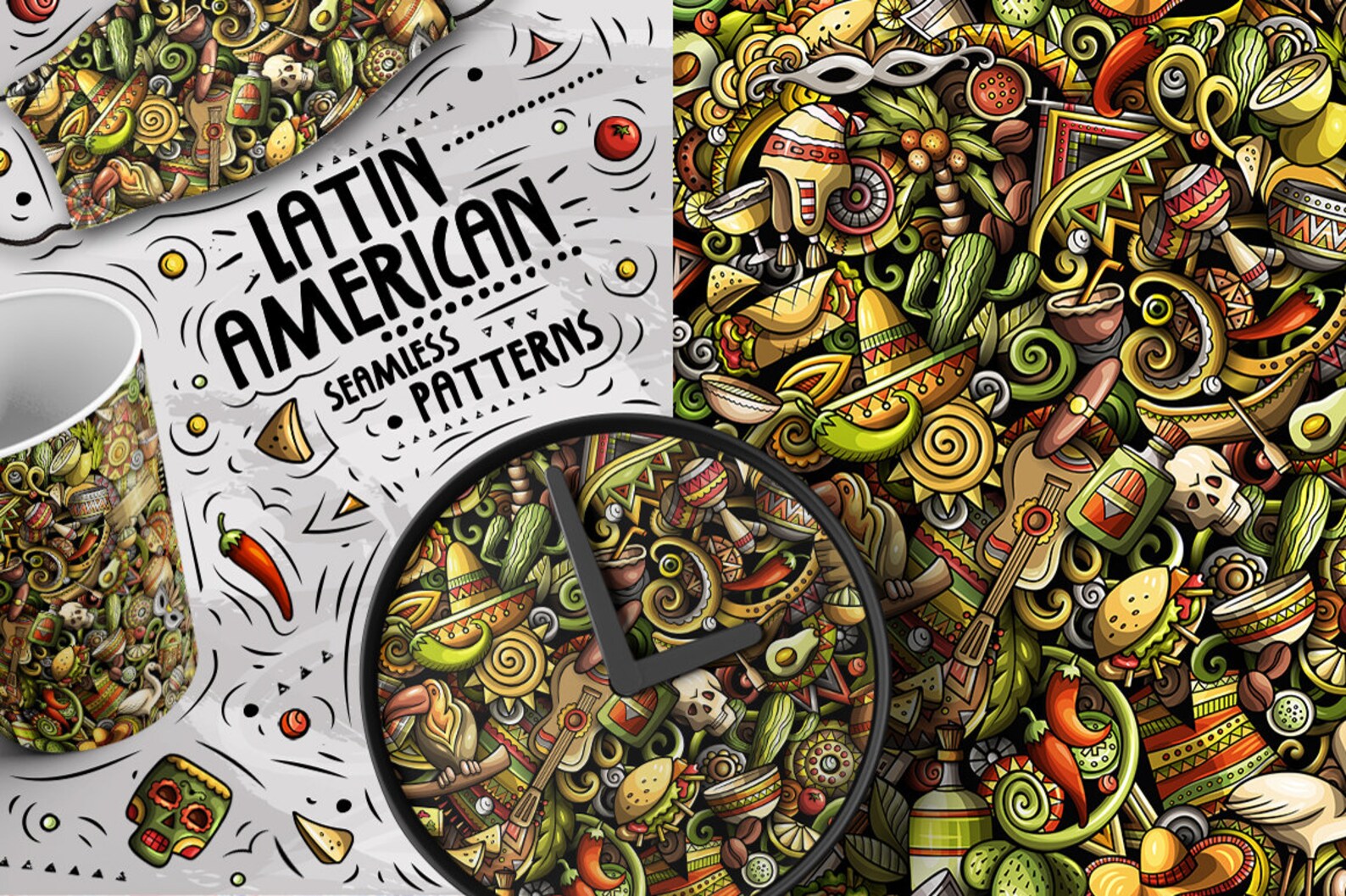 Latin America Digital Paper Pack, Latinamerican Seamless Patterns ...