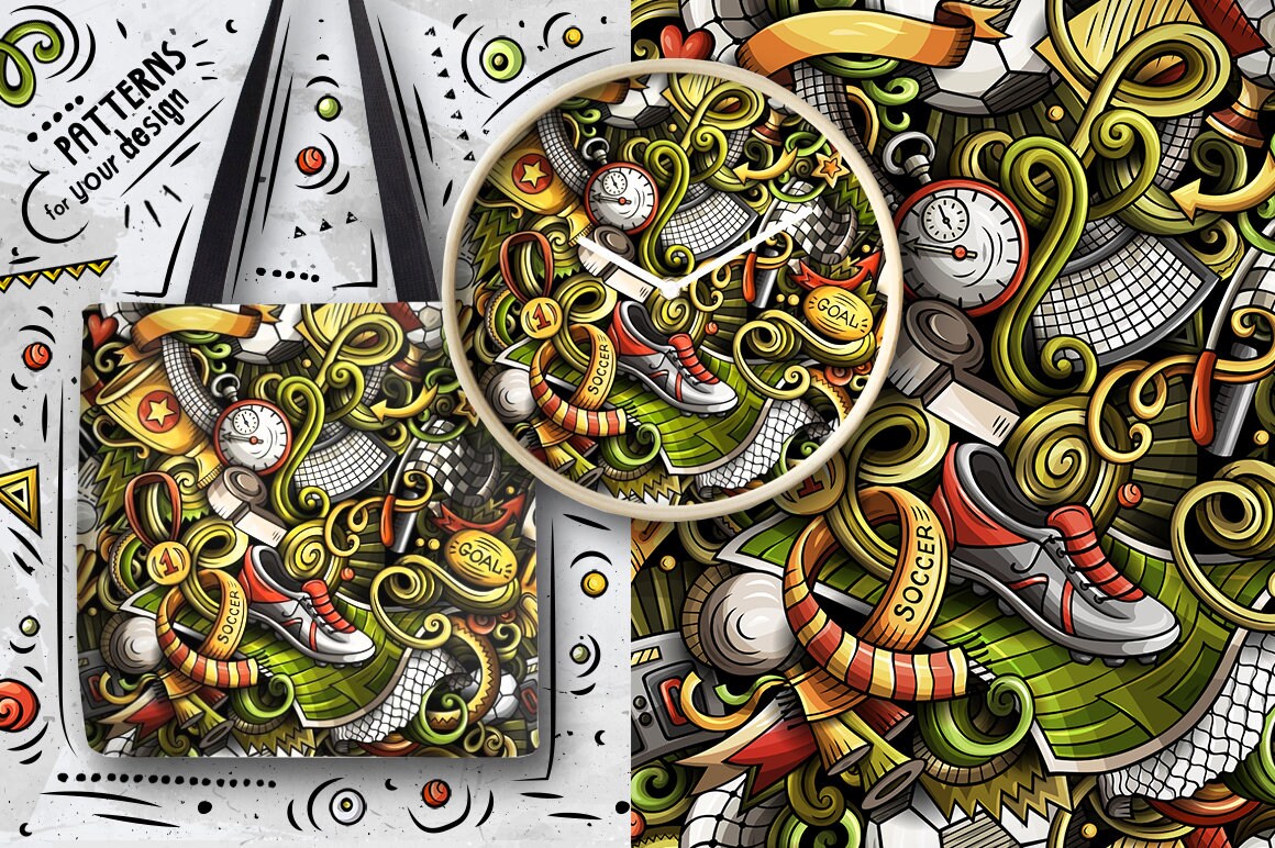 Soccer Digital Paper Pack, Football Seamless Patterns, Scrapbook Paper ...