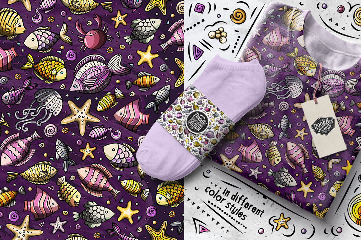 Sea Life Digital Paper Pack, Underwater Seamless Patterns, Scrapbook ...