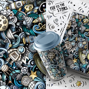 Space Digital Paper Pack, Cosmic Seamless Patterns, Scrapbook Paper Set ...