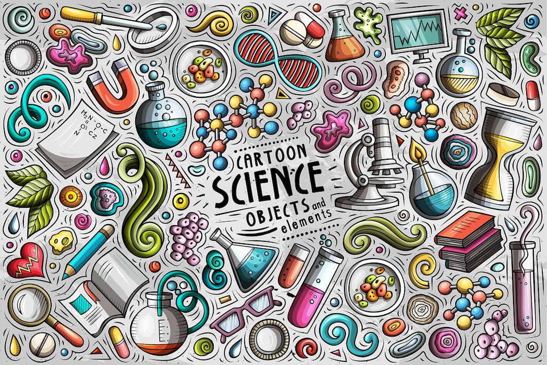 SCIENCE PNG Clipart/ Scientific Doodle Stickers/ Doodle Vector Clip Art ...