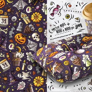 HALLOWEEN Digital Paper Pack, Happy Halloween Seamless Patterns ...
