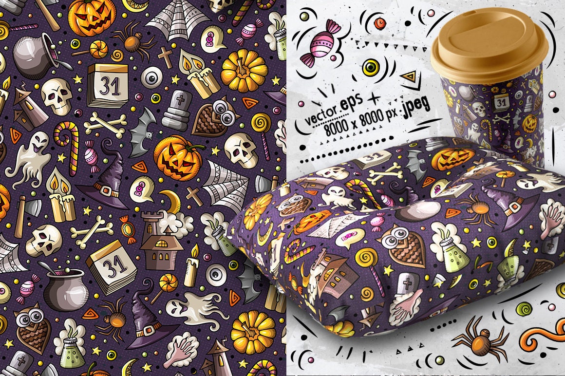 HALLOWEEN Digital Paper Pack Happy Halloween Seamless - Etsy
