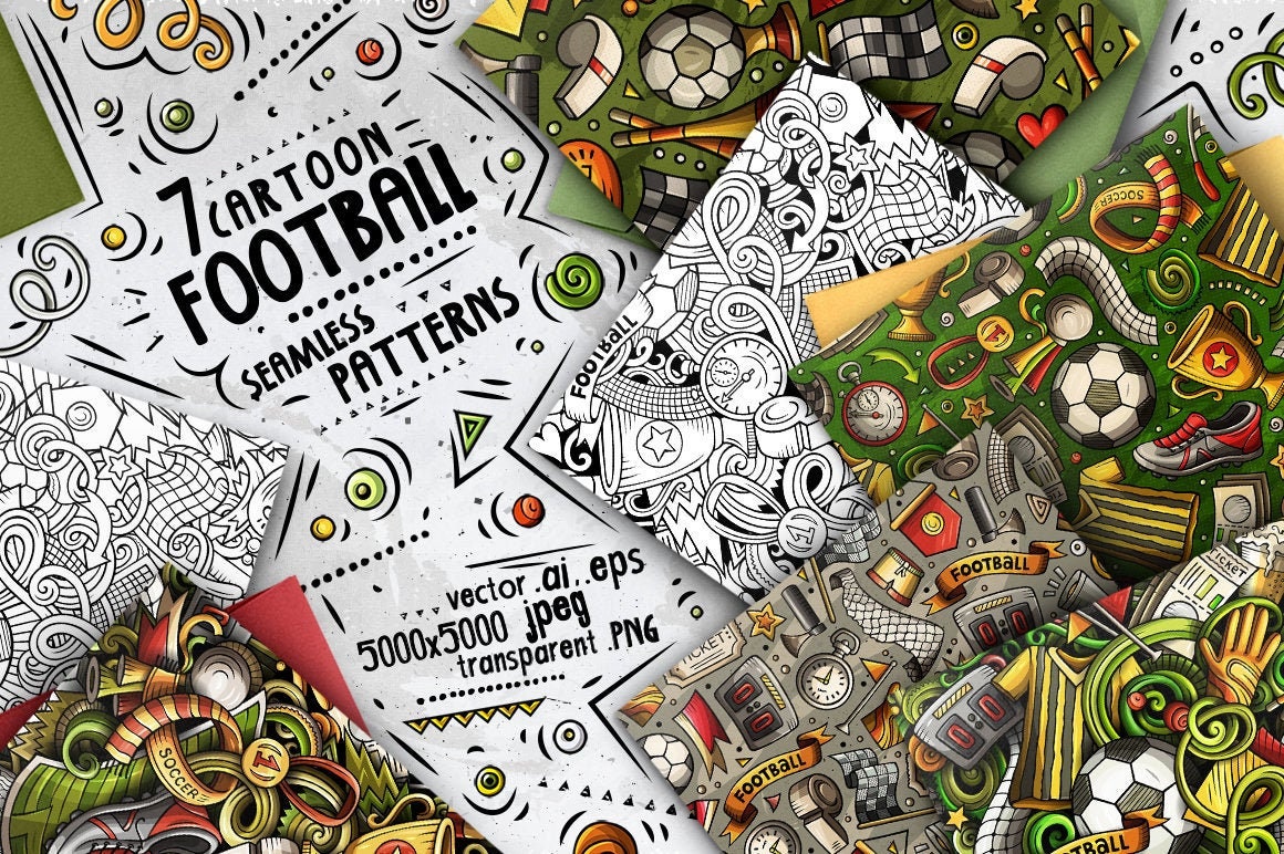 Soccer Digital Paper Pack Football Seamless Patterns - Etsy