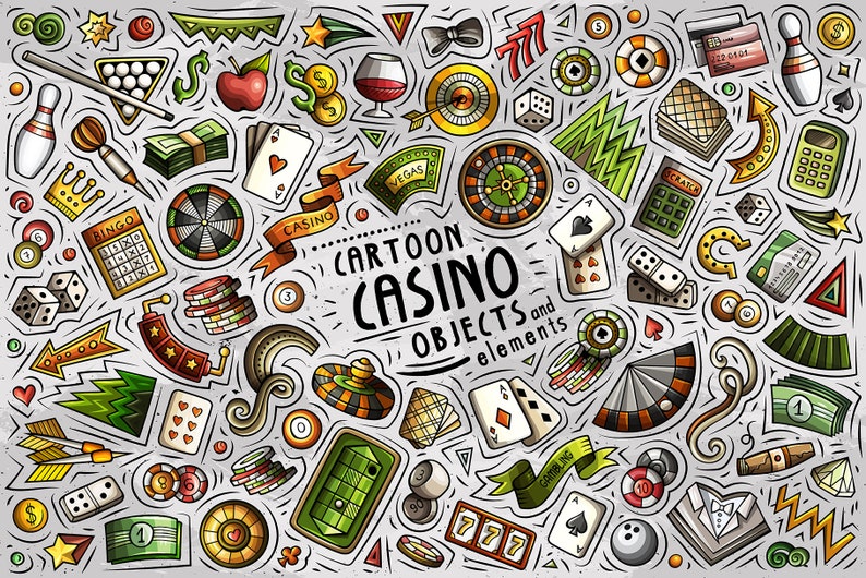 CASINO PNG Clip Art/ Gamble Doodle Stickers/ Doodles Casino - Etsy