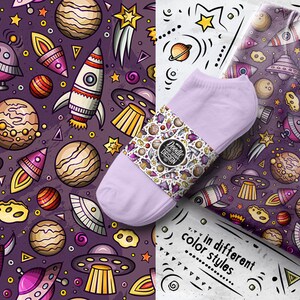 Space Digital Paper Pack, Cosmic Seamless Patterns, Scrapbook Paper Set ...