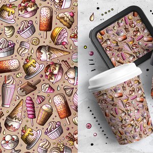 Ice Cream Digital Paper Pack, Sweet Seamless Patterns, Scrapbook Paper ...