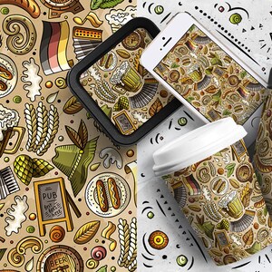 Beer Digital Paper Pack, Oktoberfest Seamless Patterns, Scrapbook Paper ...