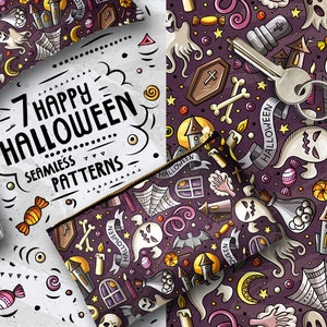 HALLOWEEN Digital Paper Pack, Happy Halloween Seamless Patterns ...