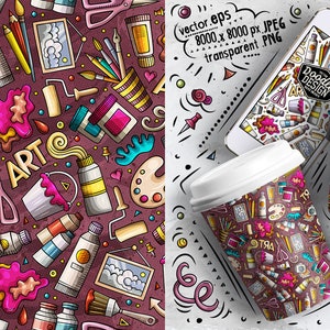 Art and Design Digital Paper Pack, Designer Seamless Patterns ...