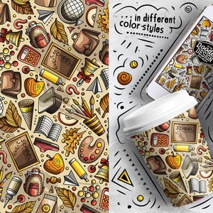 School Digital Paper Pack, Education Seamless Patterns, Scrapbook Paper ...