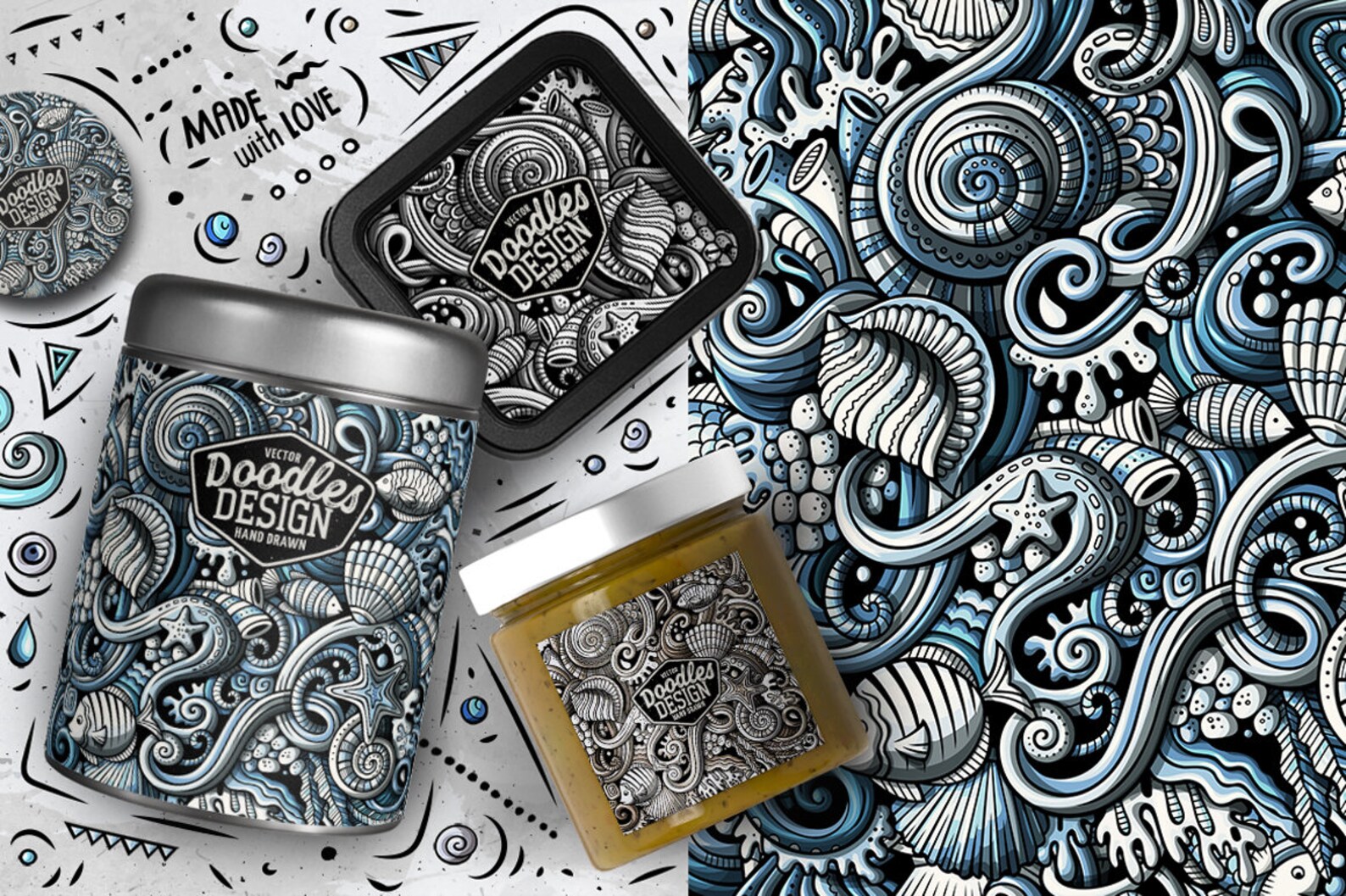 Sea Life Digital Paper Pack, Underwater Seamless Patterns, Scrapbook ...