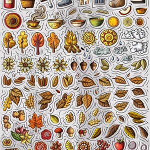 Autumn Vector Clipart, Season Cartoon PNG Set, Autumn Doodles Clip Art ...