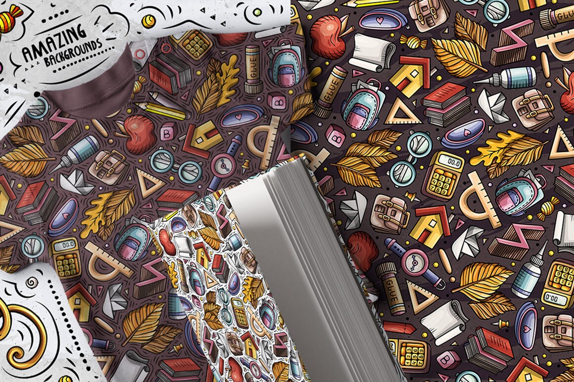 School Digital Paper Pack Education Seamless Patterns - Etsy