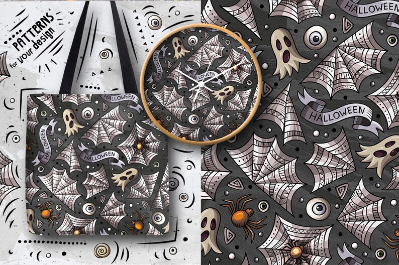 HALLOWEEN Digital Paper Pack, Happy Halloween Seamless Patterns ...