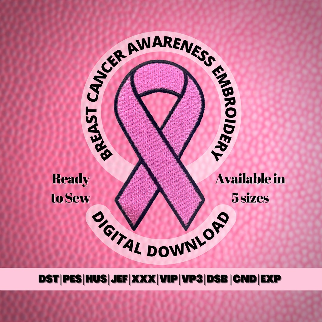 Awareness Ribbon Machine Embroidery File, Breast Cancer Awareness ...