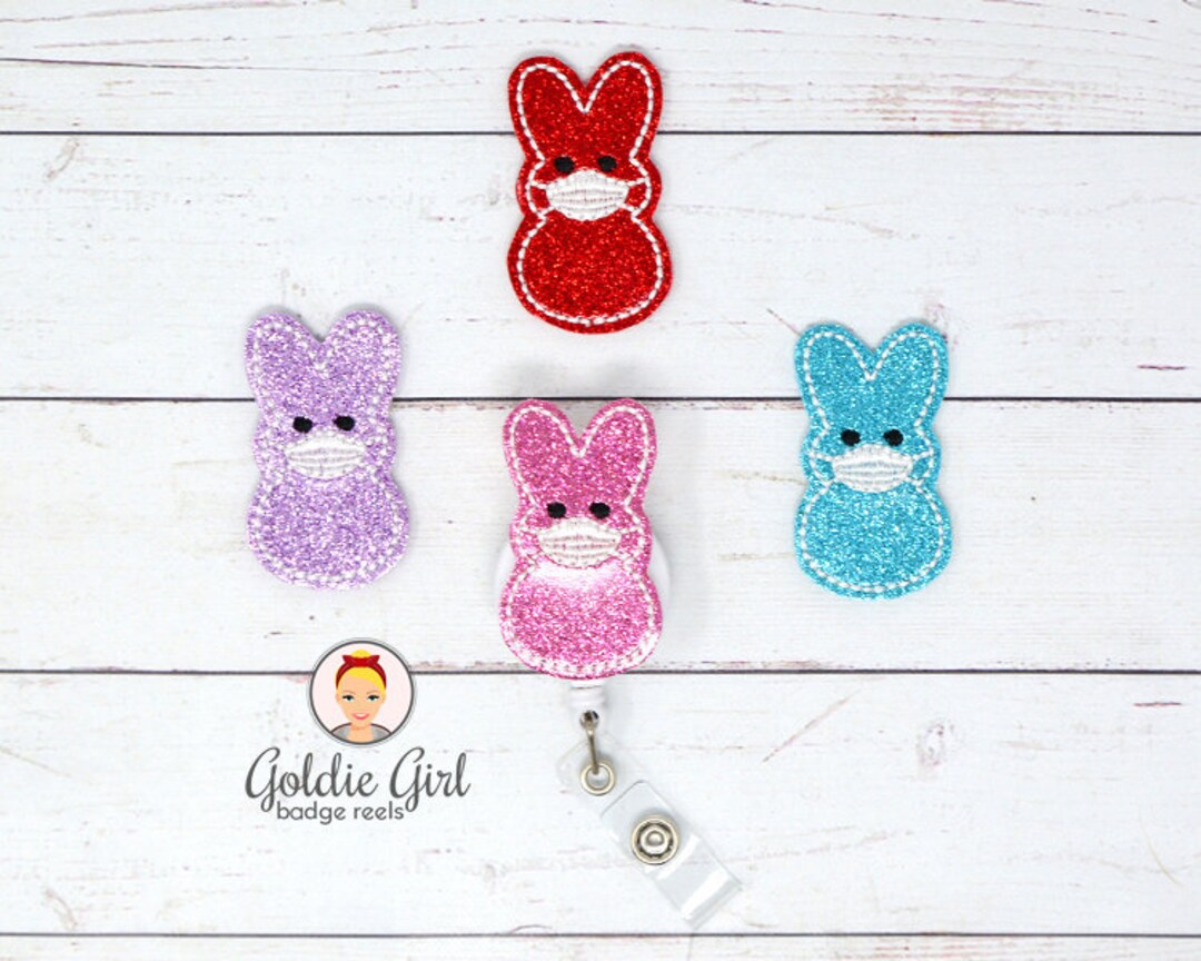 Easter Bunny Badge Reel Bunny ID Badge Spring Holiday Badge - Etsy