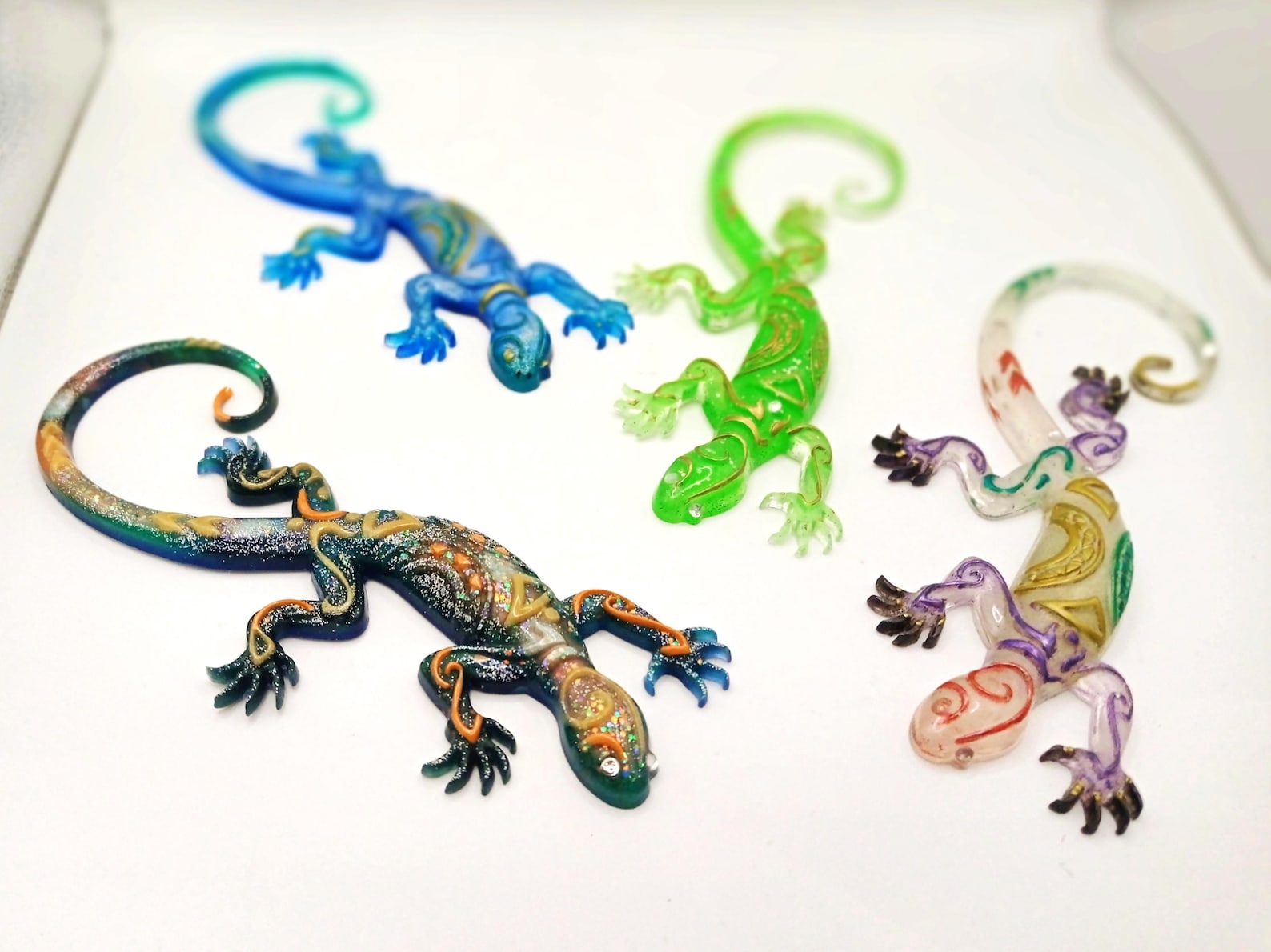 Lizards Epoxy Resin, Resin Colored Gekkos, Reptile Resin Colors, Animal ...
