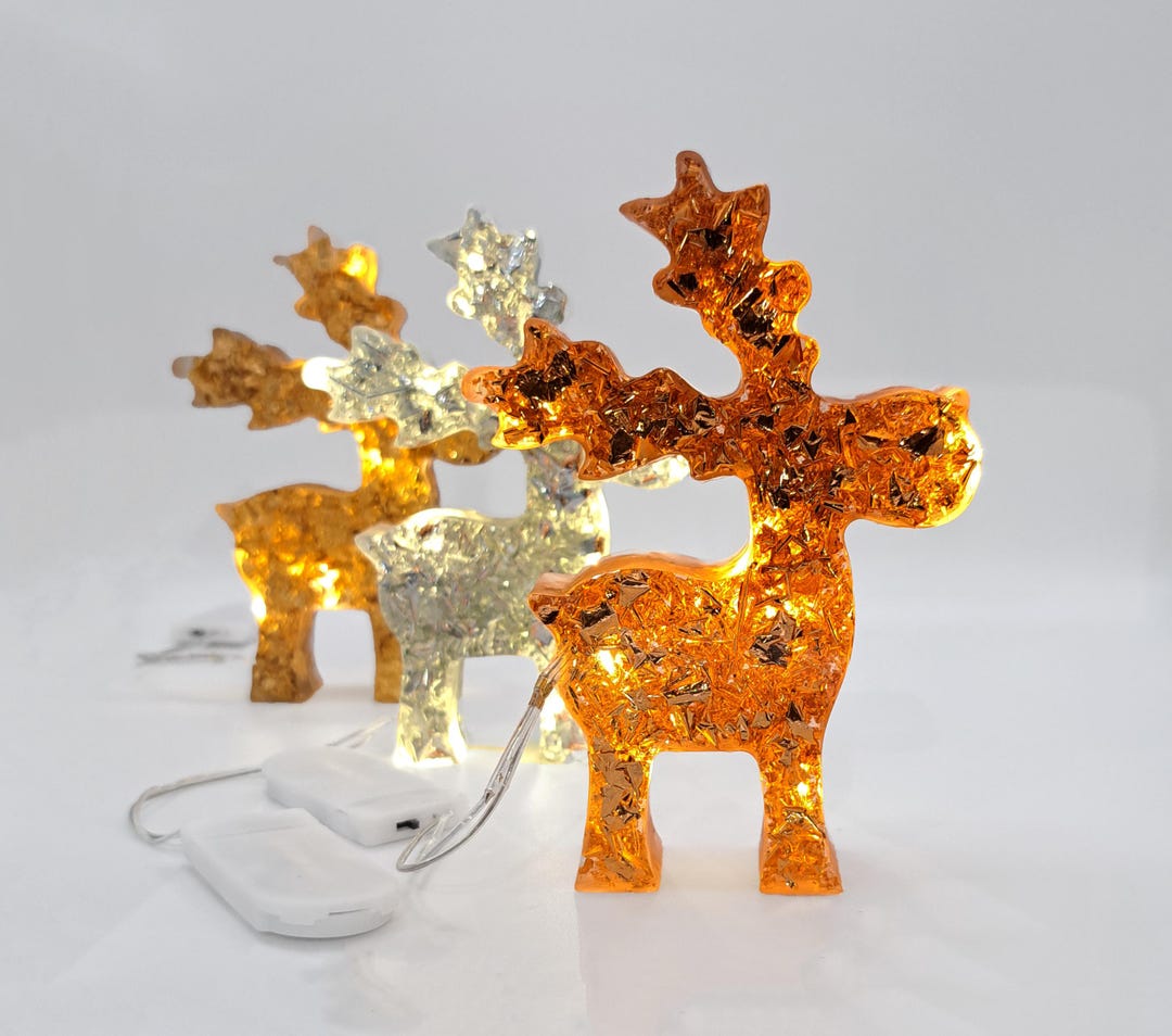 Christmas Reindeer Lamp, Resin Christmas Lamp, Christmas Reindeer ...
