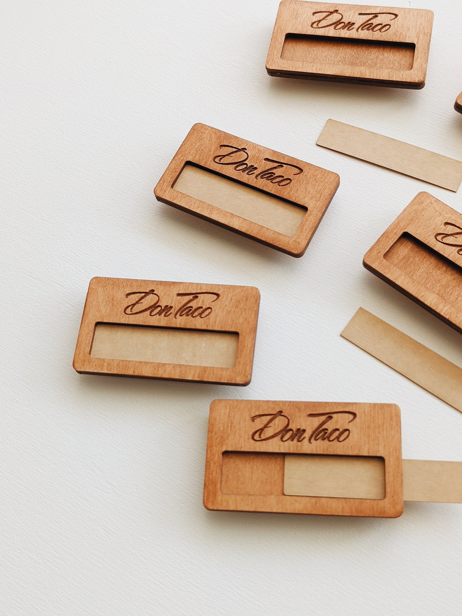 Wooden Name Badge Magnetic Waiter Barista Barman Administrator Badge ...