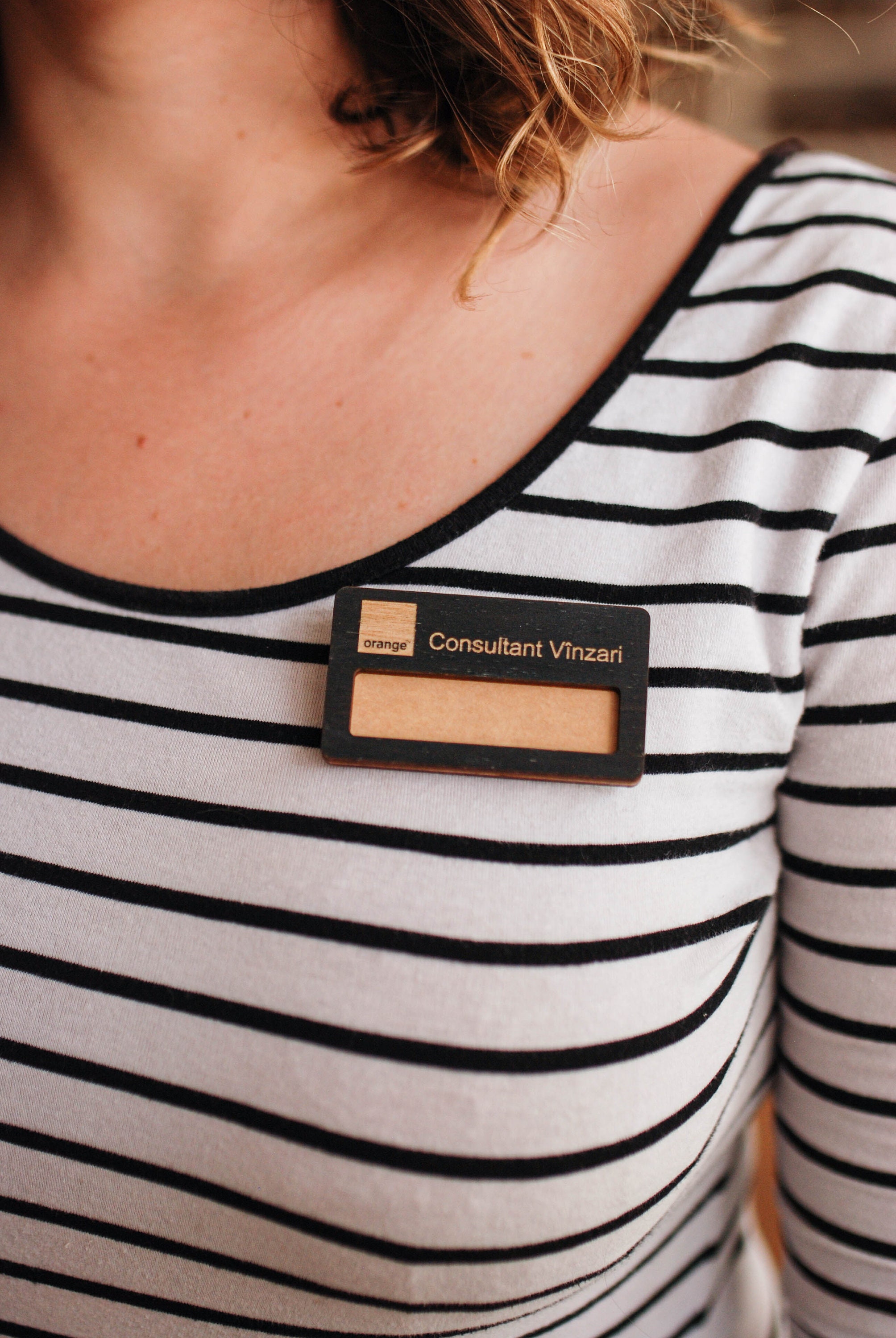 Wooden Name Badge Magnetic Waiter Barista Barman Administrator Badge ...