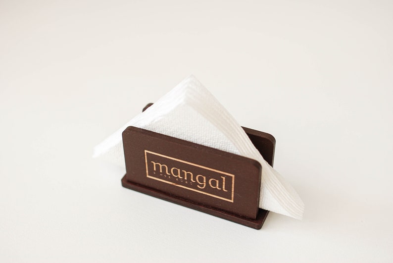 Napkin Holder Wooden Restaurant Cafe Custom Napkin Holder With Logo and ...