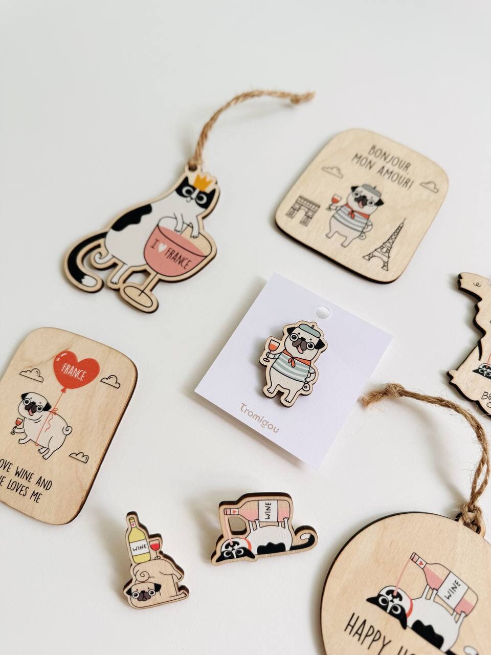 Wooden LOGO Pins Decorative Pins - Animals, Office & More Personalized ...