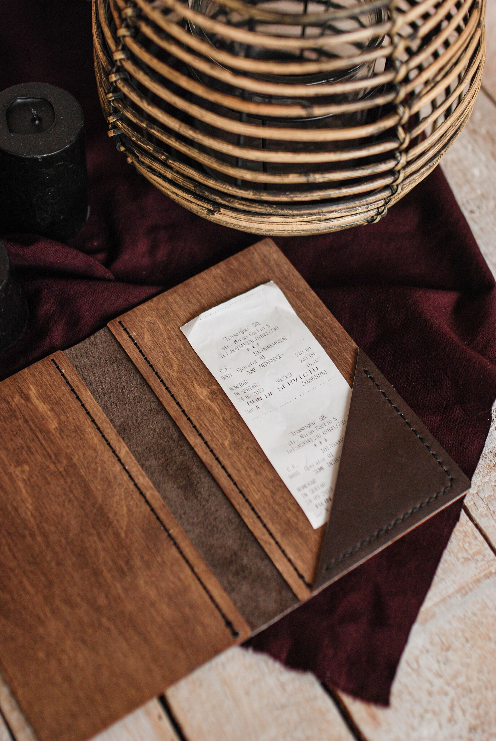 Check Holder Premium Quality Wooden Bill Folder With Natural Leather ...