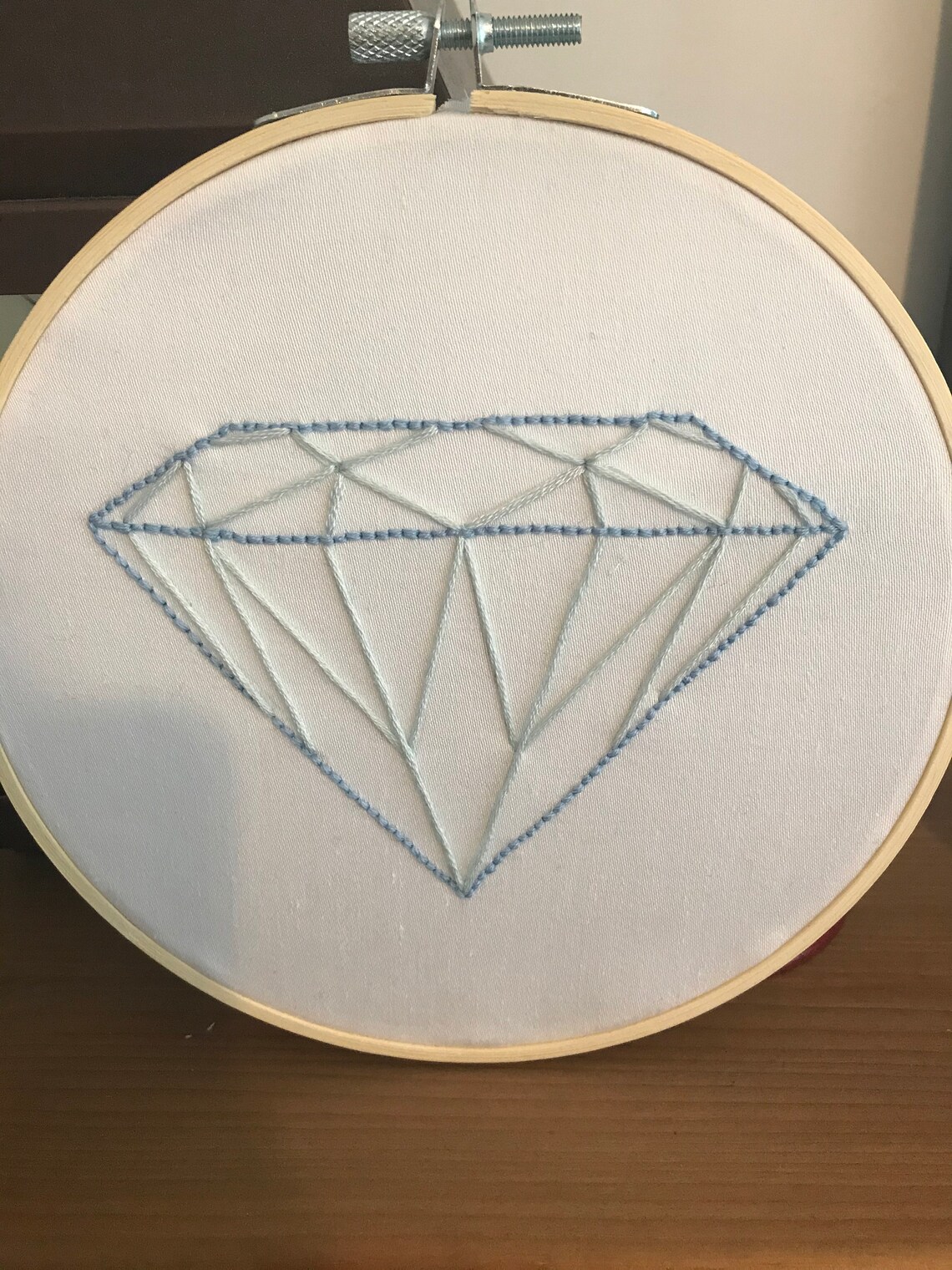 Two Toned Blue Hand Embroidered Diamond - Etsy